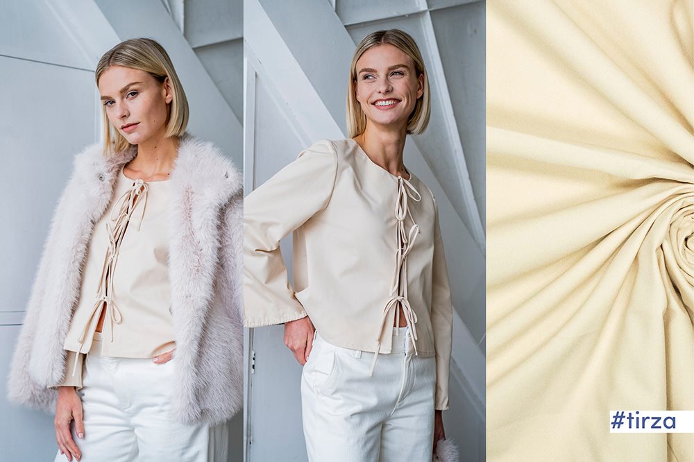 FM Tirza beige | Køb modestof fra Stof & Sy